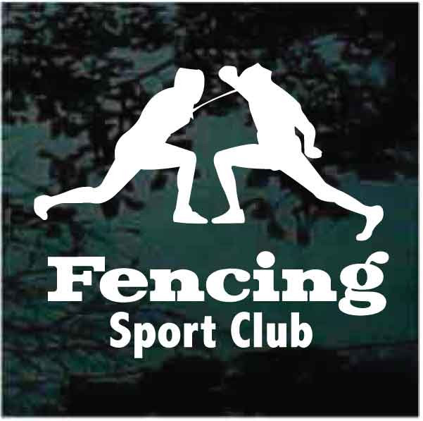 Fencing Sport Club Car Decals & Window Stickers | Decal Junky
