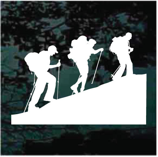 Men Mountain Climbing Car Decals & Window Stickers | Decal Junky