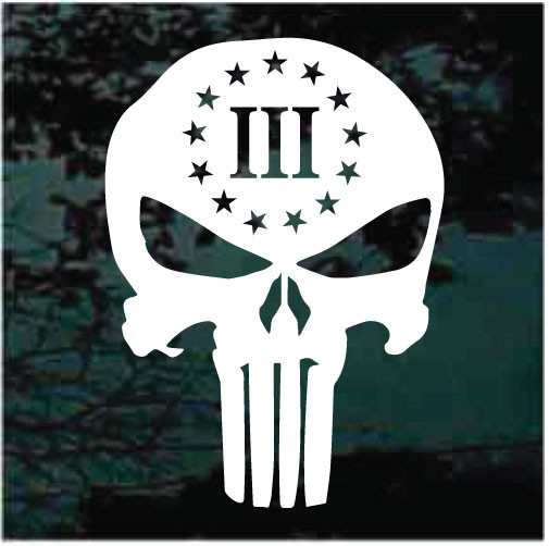 3 Percenter Skull Decals & Stickers | Decal Junky
