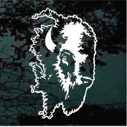 Detailed Buffalo Head Car Window Decals & Stickers | Decal Junky