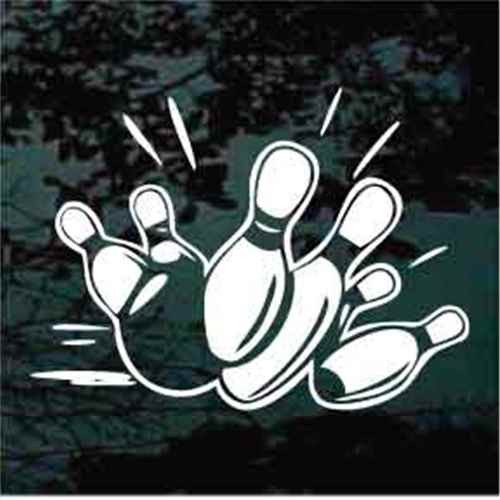 Bowling Pins Falling Car Decals & Window Stickers | Decal Junky