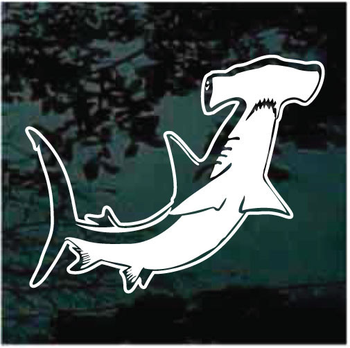 Swimming Hammerhead Shark Car Decals & Stickers | Decal Junky