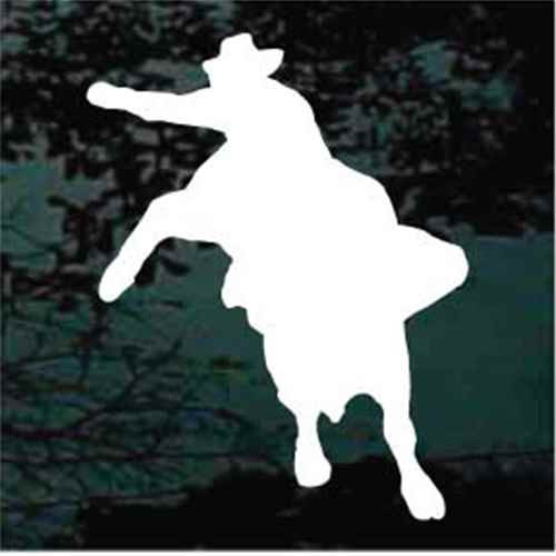 Bull Riding Cowboy Silhouette Car Decals & Stickers | Decal Junky