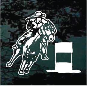 Detailed Female Barrel Racing Car Decals & Stickers | Decal Junky