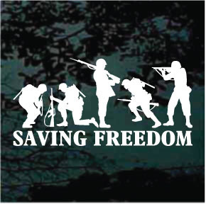 Saving Freedom Soldiers Car Window Decals & Stickers | Decal Junky