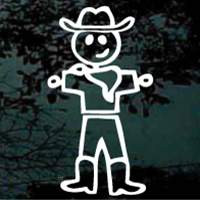 Stick Family Cowboy Car Decals & Window Stickers | Decal Junky