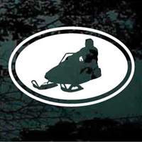 Snowmobile Oval Decal & Window Sticker | Decal Junky
