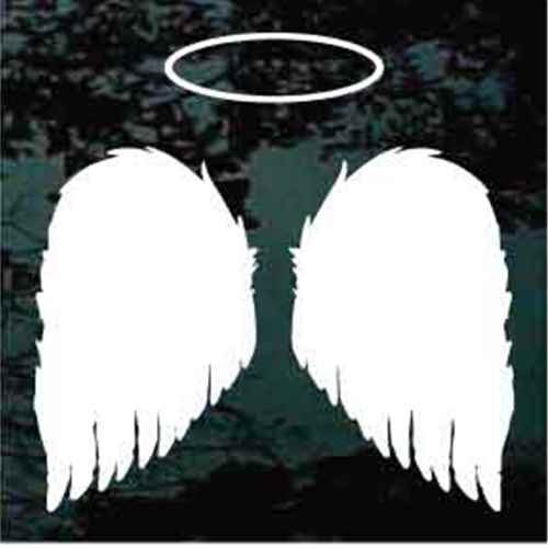 Angel Wings With Halo Decals & Stickers | Decal Junky