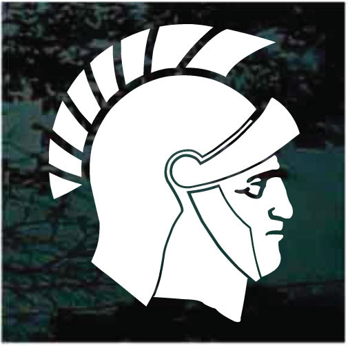 Solid Trojan Mascot Car Decals & Stickers | Decal Junky