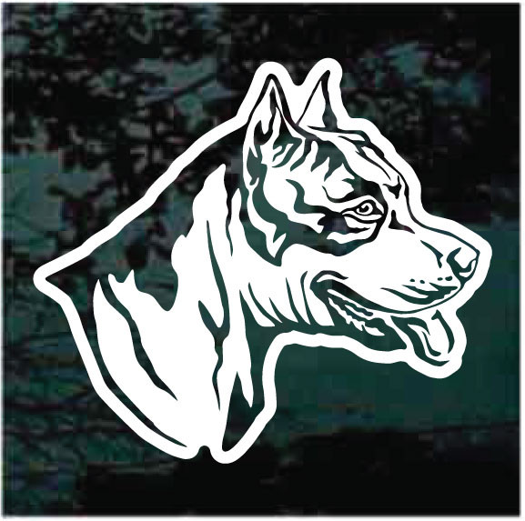 Amstaff Head Profile Car Decals & Window Stickers | Decal Junky