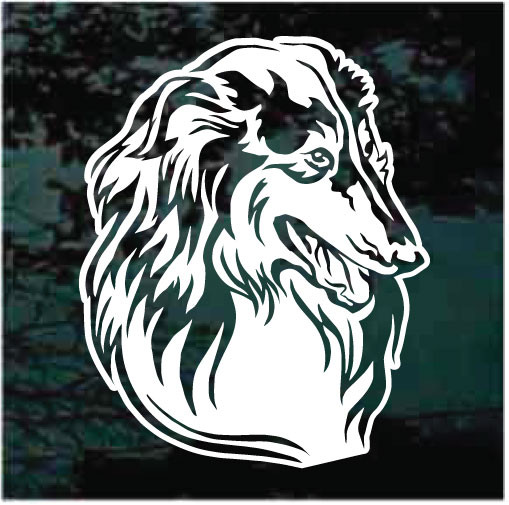 Rough Collie Head Profile Decals & Stickers | Decal Junky