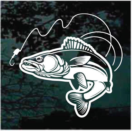 Walleye Fish Hook Decals & Stickers | Decal Junky