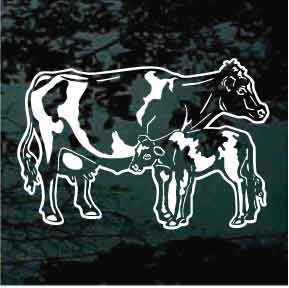 Holstein Cow Calf Decals & Car Window Stickers | Decal Junky