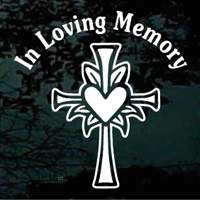 Heart Cross Memorial Car Decals & Stickers | Decal Junky