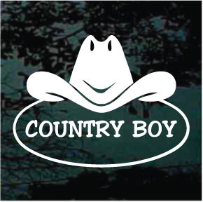 Cowboy Hat Country Boy Car Decals & Window Stickers | Decal Junky