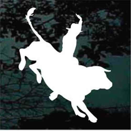 Rodeo Bull Riding Silhouette Car Window Decals | Decal Junky