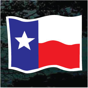 Texas Flag Waving Decals & Window Stickers