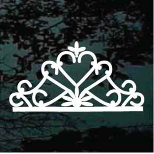 Filigree Heart Tiara Car Decals & Stickers | Decal Junky