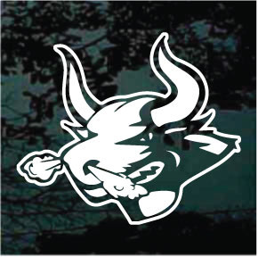 Snorting Bull Head Mascot Decals & Window Stickers | Decal Junky