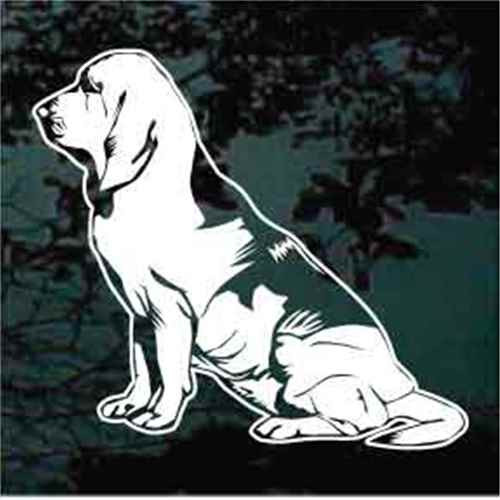 Bloodhound Sitting Car Decals & Window Stickers | Decal Junky