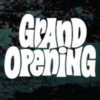 Retro Grand Opening Decals & Stickers | Decal Junky Stick 'Em Up