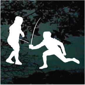 Fencing Competition Silhouette Car Decals & Stickers | Decal Junky