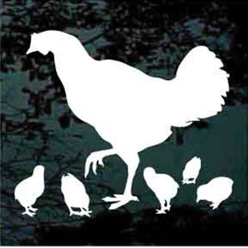 Hen With Baby Chicks Decals & Car Window Stickers | Decal Junky
