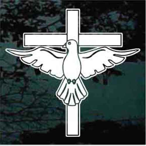Dove On Cross Memorial Car Window Decals & Stickers | Decal Junky