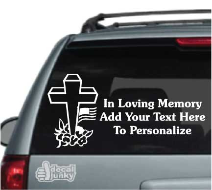 Patriotic Cross Memorial Car Window Decals & Stickers | Decal Junky