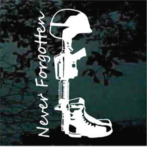 Never Forgotten Soldier Memorial Car Decals | Decal Junky