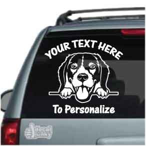 Happy Beagle Peeking Car Decals & Window Stickers | Decal Junky