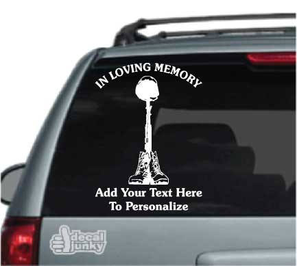 Soldier M16 Front View Memorial Car Decals | Decal Junky