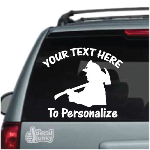 Firefighter Profile With Axe Car Window Decals & Stickers | Decal Junky