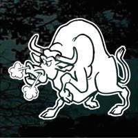 Snorting Bull Cartoon Decals & Car Window Stickers | Decal Junky