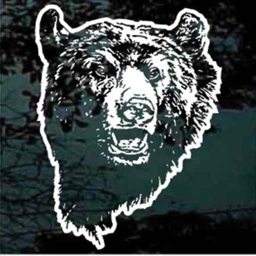 Grizzly Bear Face Car Window Decals & Stickers | Decal Junky