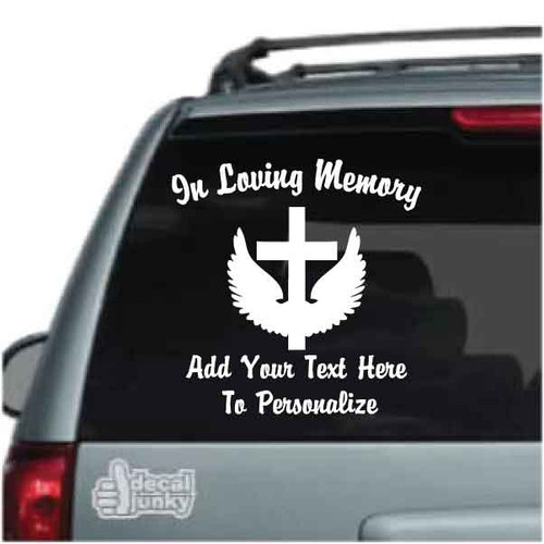 Angel Wings Cross Memorial Decals & Stickers | Decal Junky
