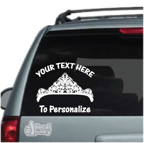 Intricate Decorative Tiara Car Window Decals & Stickers | Decal Junky