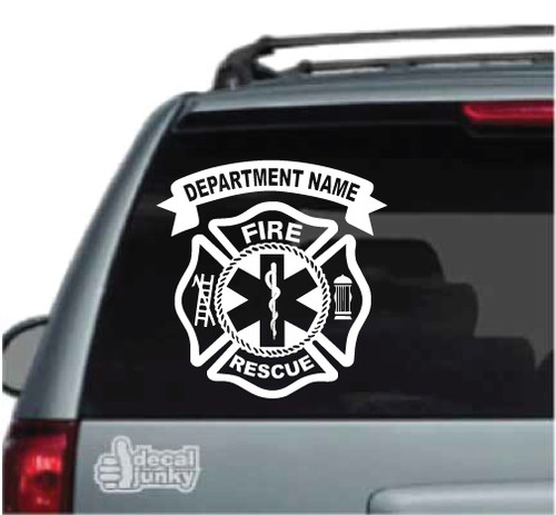 Custom Fire Rescue Maltese Cross Fire Department Decals Stickers