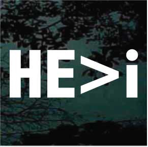 He>I Oval Christian Car Window Decals & Stickers | Decal Junky