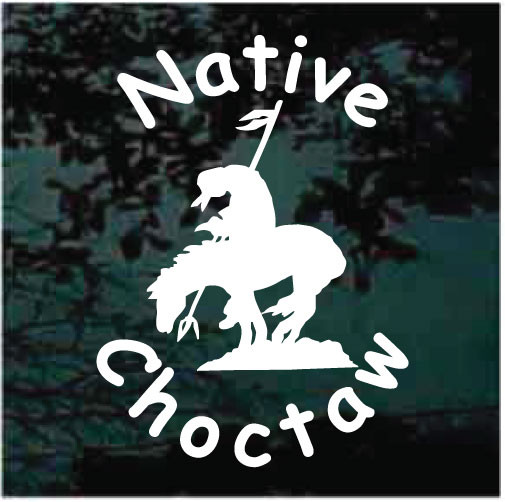 Native Choctaw Indian Warrior Car Decals & Stickers | Decal Junky