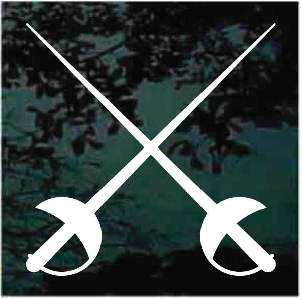 Fencing Swords Crossed Car Decals & Window Stickers | Decal Junky