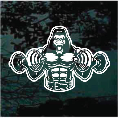 Gorilla Bodybuilder Car Decals & Window Stickers | Decal Junky