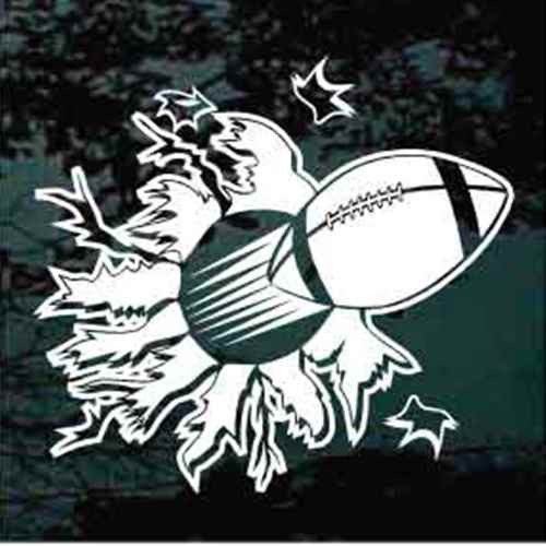 Football Breaking Glass Car Window Decals & Stickers | Decal Junky