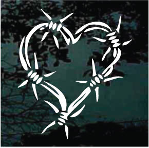 Barbed Wire Heart Car Decals & Window Stickers | Decal Junky
