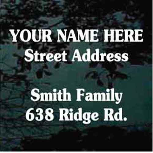Set Of Two Souvenir Font Mailbox Address Decals