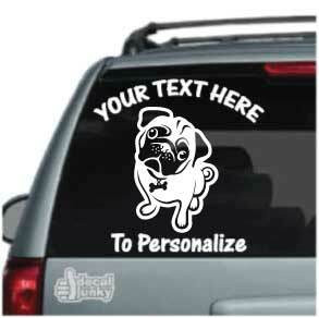 Pug Decals Stickers for Cars Trucks Windows