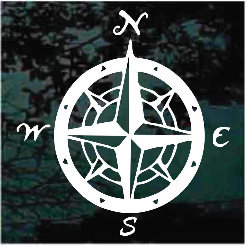 Vintage Nautical Compass Car Decals & Window Stickers | Decal Junky