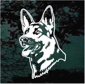Handsome German Shepherd Head Car Window Decals | Decal Junky