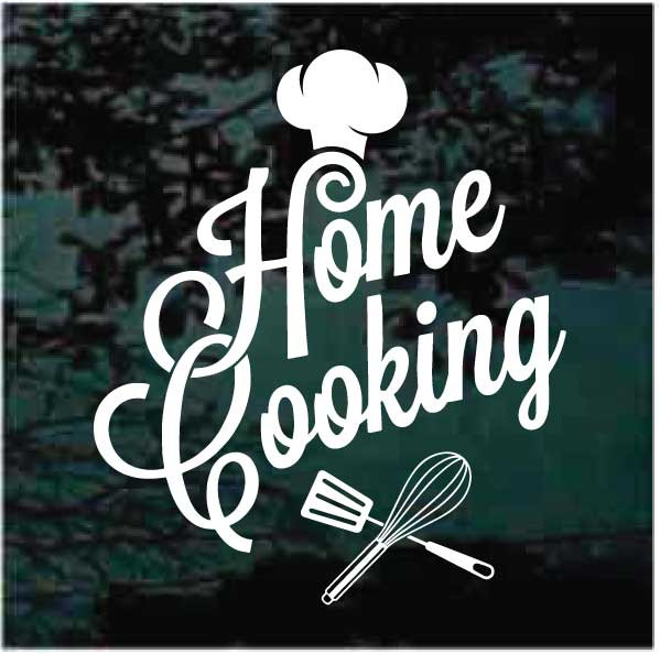 Home Cooking Chef's Hat & Utensils Decals & Stickers | Decal Junky