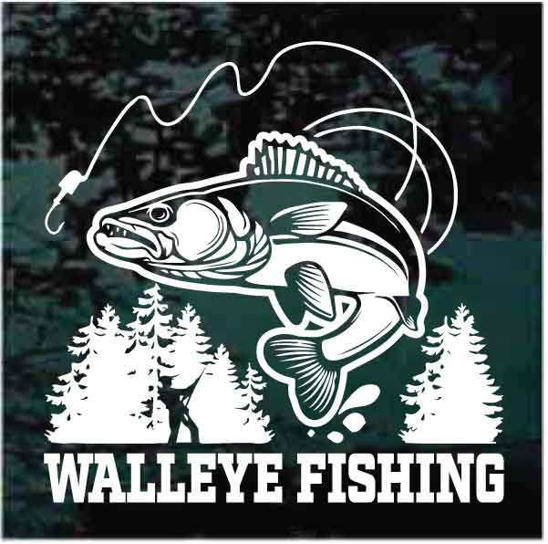 Walleye Fishing Car Window Decals & Stickers | Decal Junky